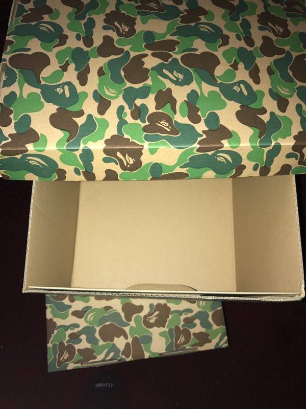 Bape storage boxes a bathing ape green camo supreme box logo BBC ...