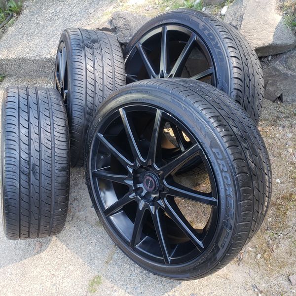 18 inch multi 5 lug 5x114 black wheels rims with 80% good tires 225 40 ...