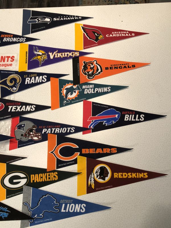 NFL Complete set of all 32 football teams banner pennant flags brand ...