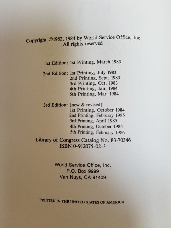 Na Basic Text Narcotics Anonymous Big Book 3rd Edition First