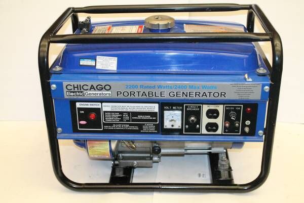 Chicago Electric Generators 2200 Rated Watts/2400 Max Watts Portable ...