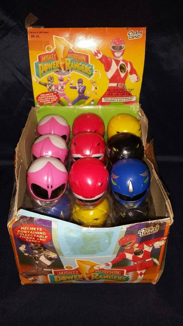 Mighty Morphin Power Rangers Display Case w/ MIP Candy Heads for Sale ...