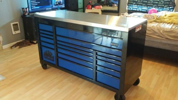 Mac tools chest xw mb1084 mto custom w/ stainless steel work bench top ...
