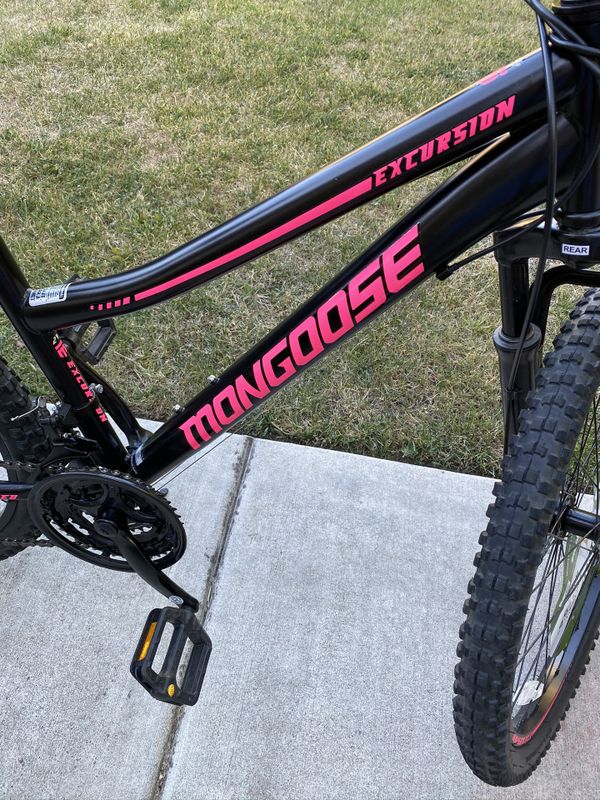 Mongoose Excursion Mountain Bike 24" - Black/Pink for Sale in Fremont ...