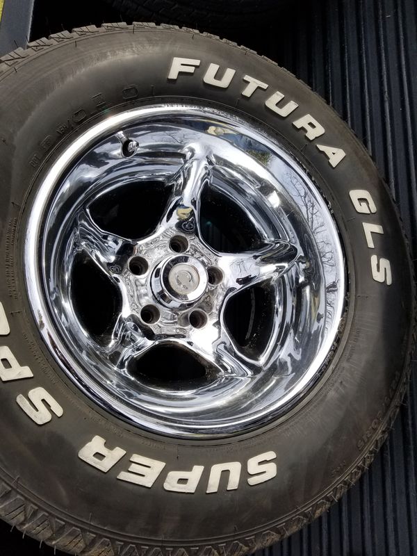 Chrome 5 lug Chevy Rims 15×10 Wide with 275/60R15 Tires All 98% Thread ...