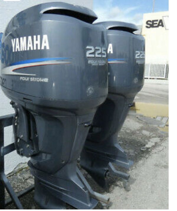 2005 BEAUTIFUL 225 HP PAIR YAMAHA FOUR STROKE OUTBOARD MOTOR S F225 ...