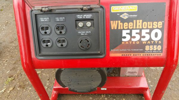 Generac Wheelhouse 5550 Watt Portable Generator 120/240v for Sale in ...