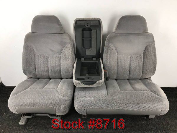 1995 - 1999 Chevy Truck Tahoe GMC Yukon Front Gray Cloth 60/40 Bench ...