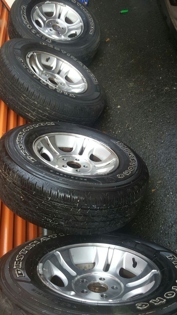 Ford Ranger 16 inch rims with (3/4cm tread)Firestone destination tires ...