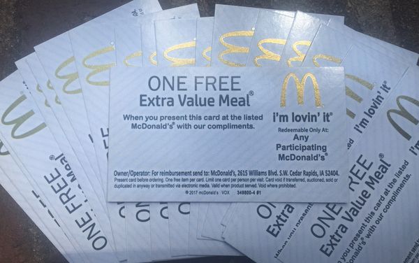 10 McDonald’s free combo meal voucher cards for Sale in New York, NY ...