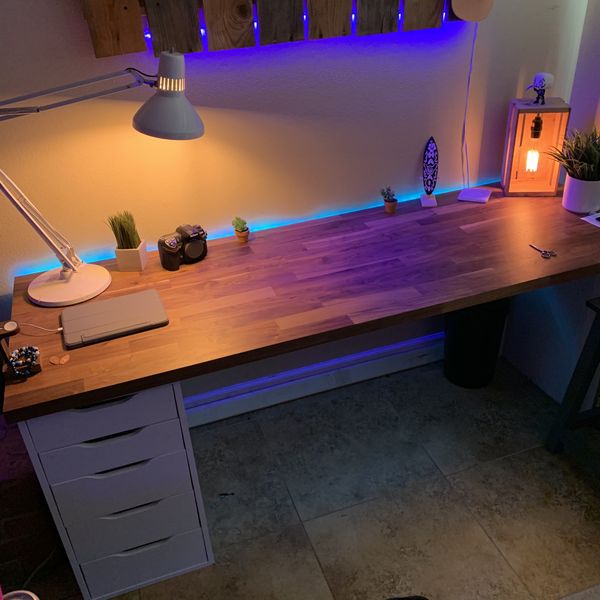 Ikea Karlby walnut desk with Alex drawer for Sale in Scottsdale, AZ ...