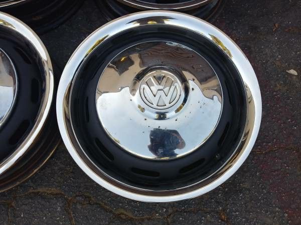15 inch wide 5 VW rims with chrome caps and beauty rings bug van for ...