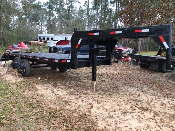 20 ft gooseneck flatbed trailer with steel floor for Sale in Hockley ...