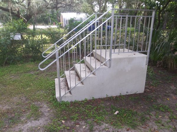Fiberglass mobile home stairs with aluminum handrail for Sale in ...