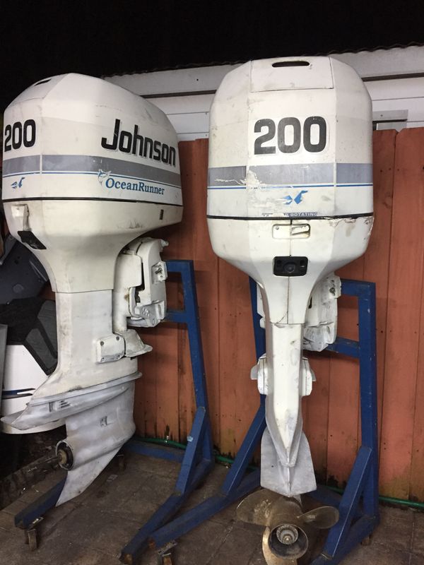 Pair 1998 Johnson 200 hp Two Stroke Motors 25” Shafts for Sale in Miami ...